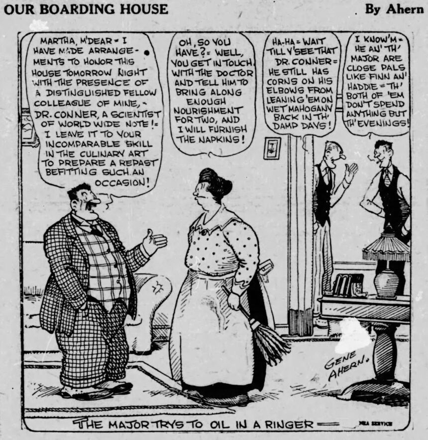 100 Years Ago – Major Hoople’s Grand Entrance – The Daily Cartoonist