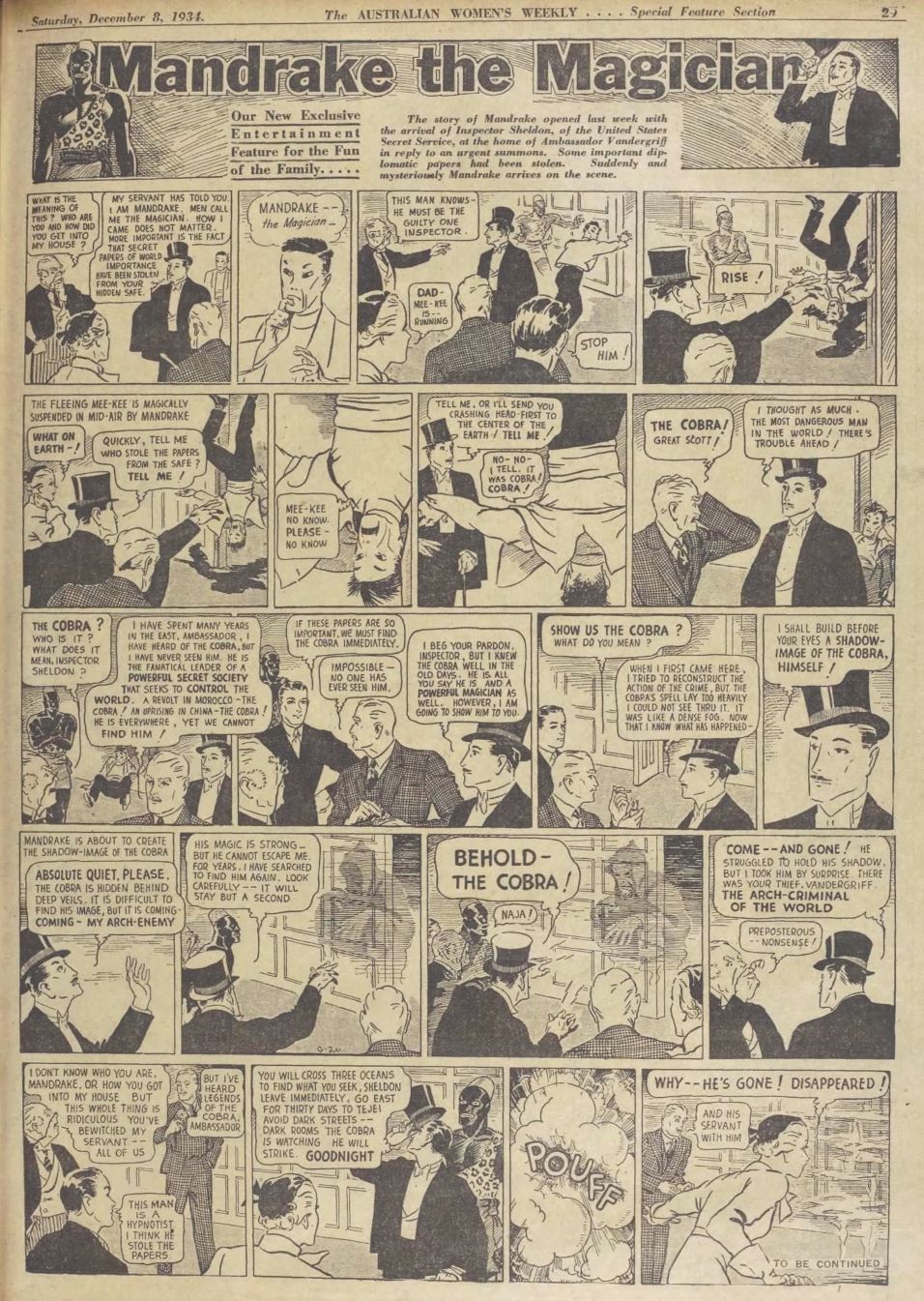 June 11, 1934: Enter Mandrake the Magician – A First and Last Entry ...